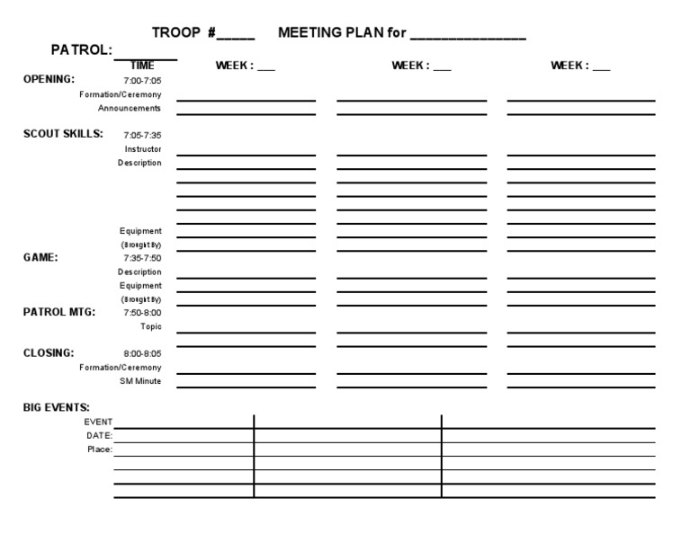Scout Troop Meeting Agenda | PDF