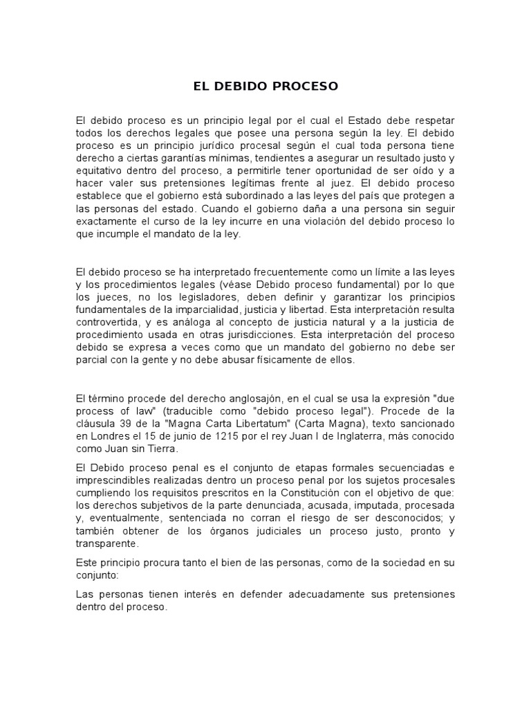 El Debido Proceso