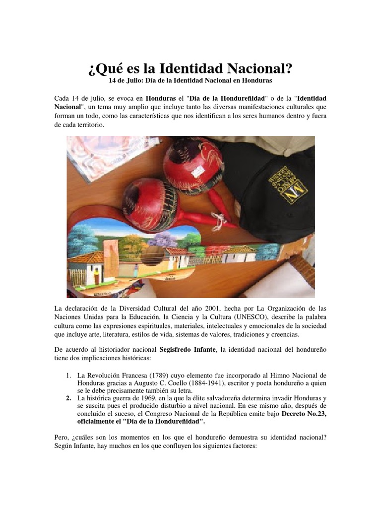 Identidad Nacional de Honduras: Elementos Clave | PDF | Política ...