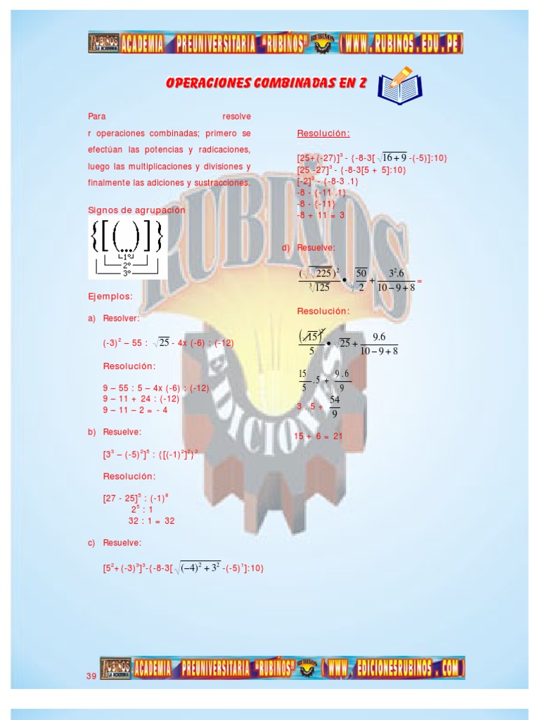 Operaciones Combinadas en Z | PDF | Enseñanza de matemática | Violencia