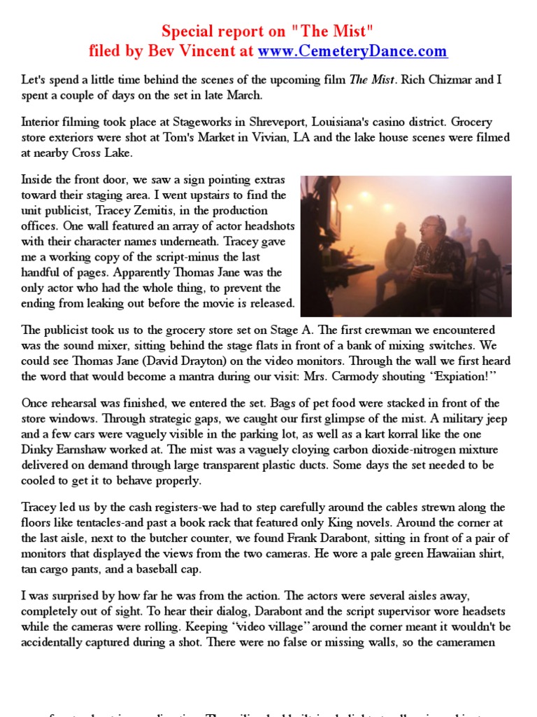 Behind the Scenes of "The Mist" Film | PDF | Leisure