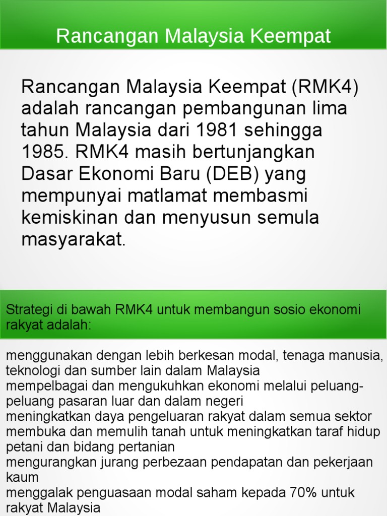 Rancangan Malaysia Keempat: Strategi Pembangunan | PDF