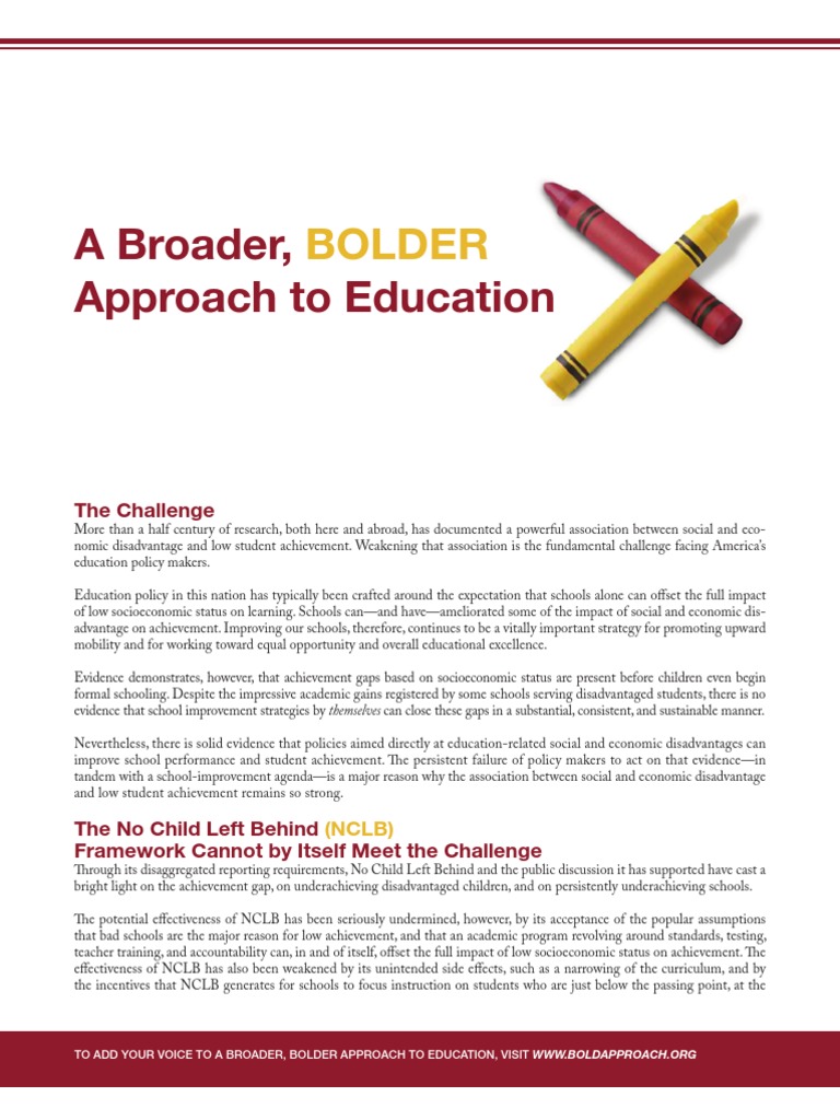 Broader Bolder Approach | PDF | No Child Left Behind Act | Early ...