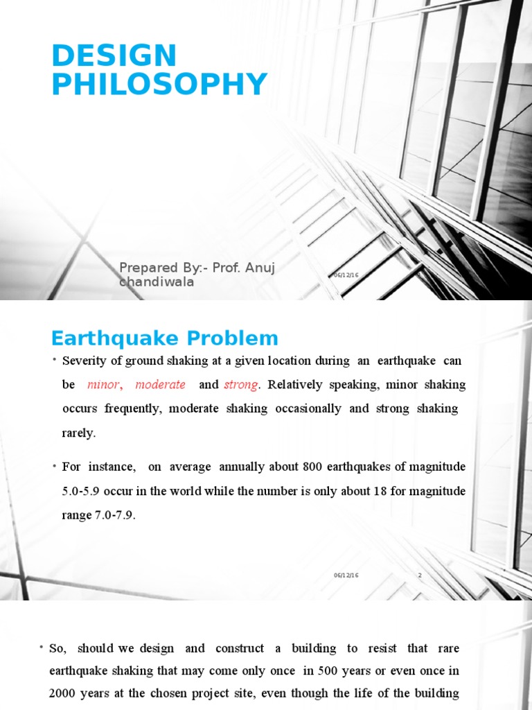 Design Philosophy | PDF | Earthquake Engineering | Earthquakes