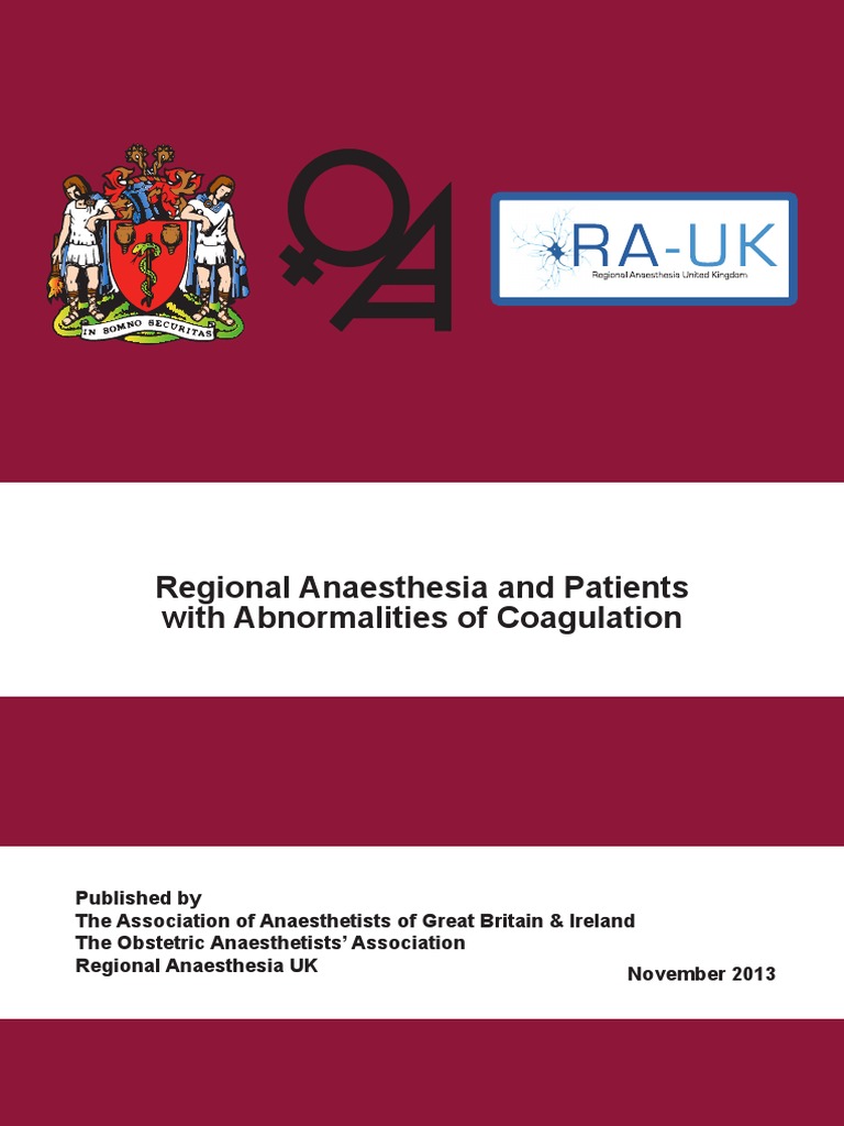 AAGBI Guidelines Neuraxial and Coagulation | PDF
