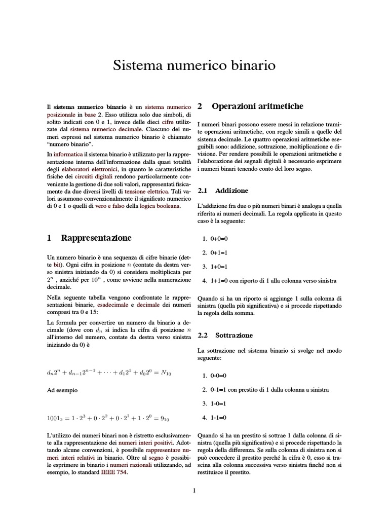 Sistema Numerico Binario | PDF