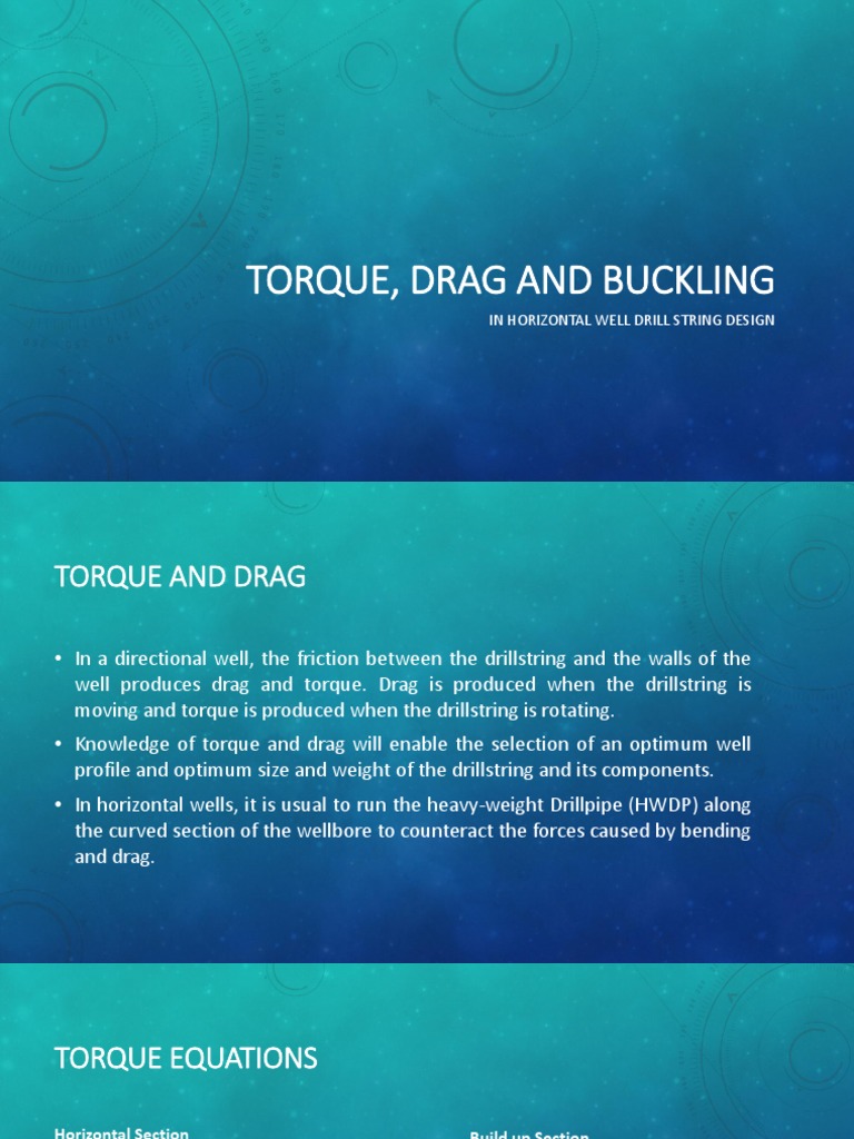Torque, Drag and Buckling PDF | PDF | Buckling | Torque
