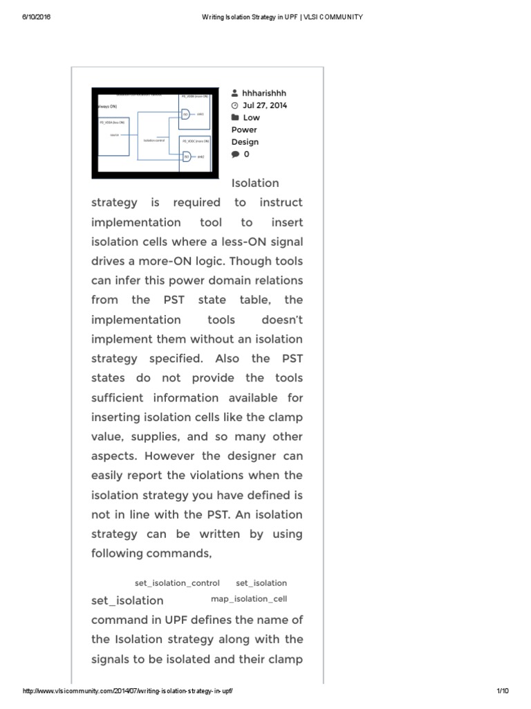 Writing Isolation Strategy in UPF - VLSI COMMUNITY | PDF | Signal ...