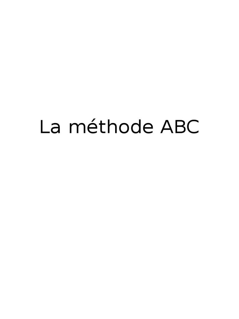 Méthode ABC : Gestion des Coûts Efficace | PDF