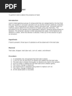 Ethanol Emulsion Test for Lipids | PDF | Solubility | Solution