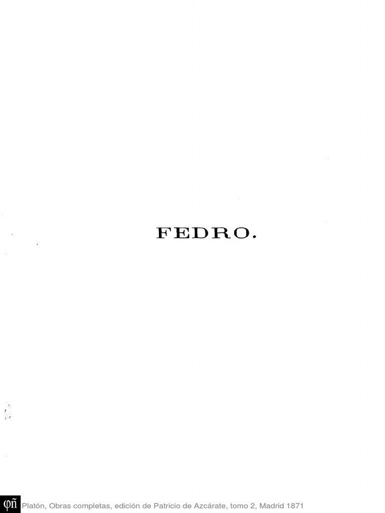 Fedro - Platon | PDF | Platón | Sócrates