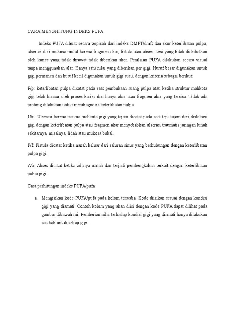 Panduan Menghitung Indeks PUFA | PDF