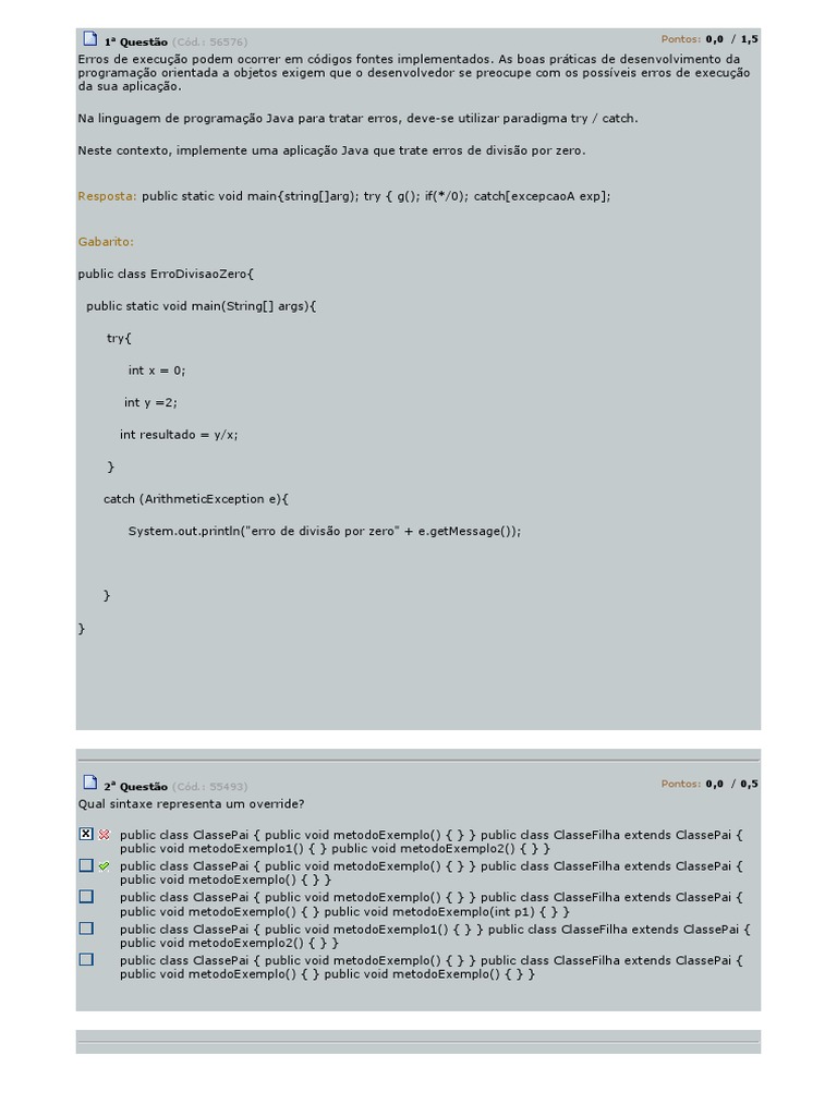 Linguagem De Programação Av2 Pdf Classe Programação De Computadores Java Linguagem De