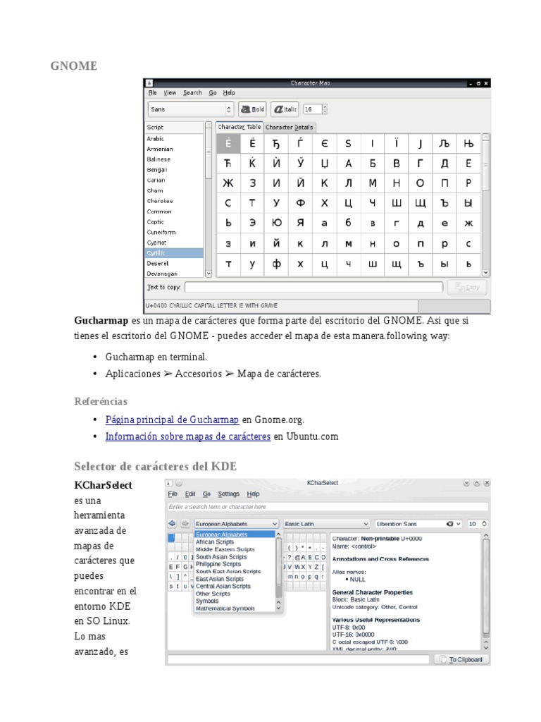 Mapa de Caracteres Ubuntu | PDF | Informática | Tecnología