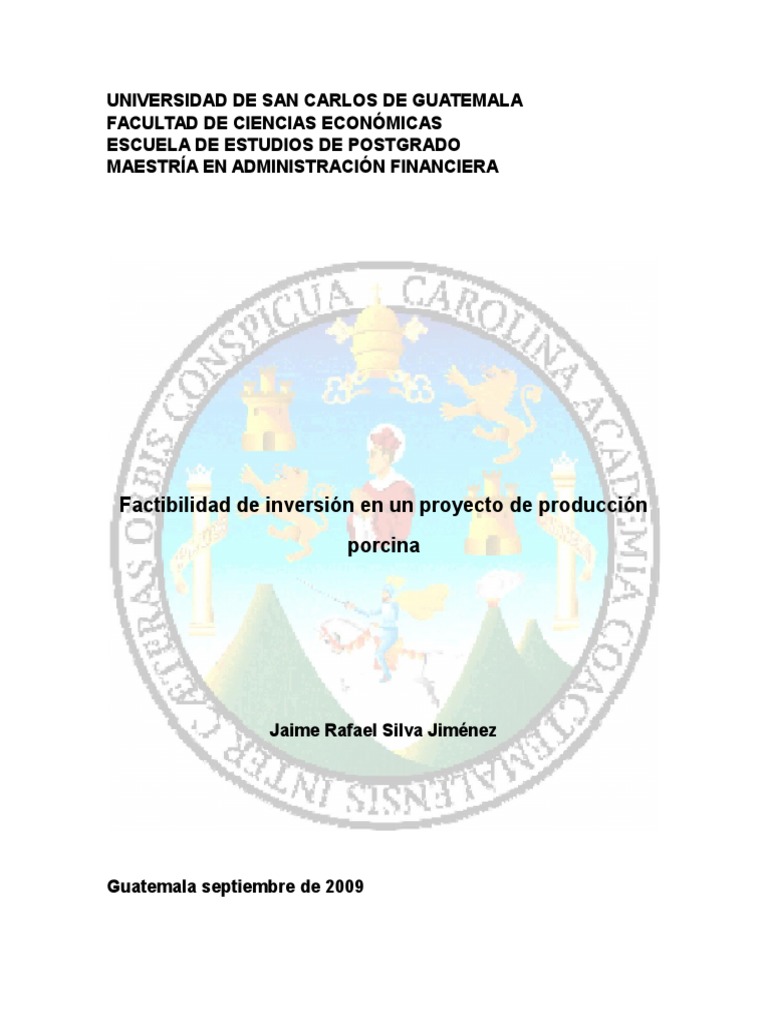 Inversion Proyeccion Porcina ORIGINAL | PDF | Guatemala | Mercado ...