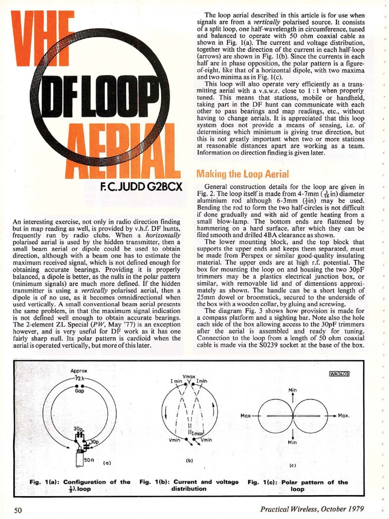 VHF Directional Finder Loop Aerial | PDF | Antenna (Radio) | Coaxial Cable