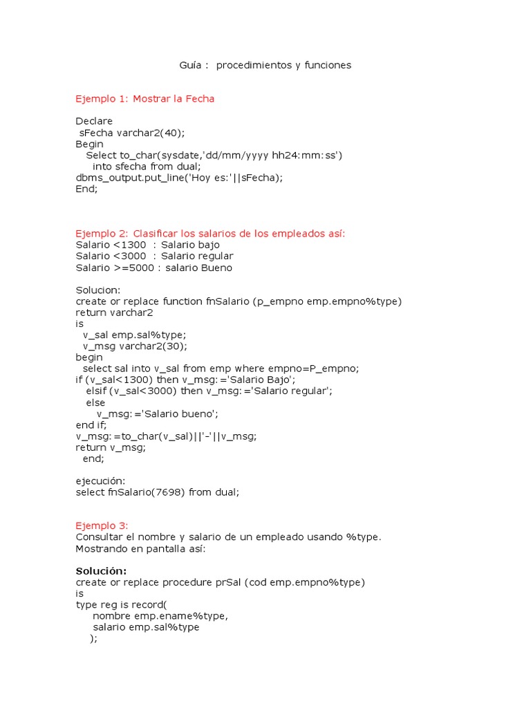 Guía PLSQL | PDF | Bases de datos | Ingeniería de software