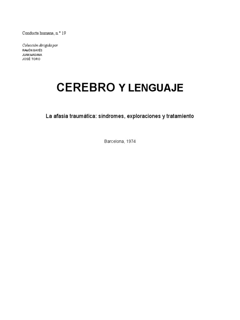 Cerebro y Lenguaje | PDF | Afasia | Cerebro