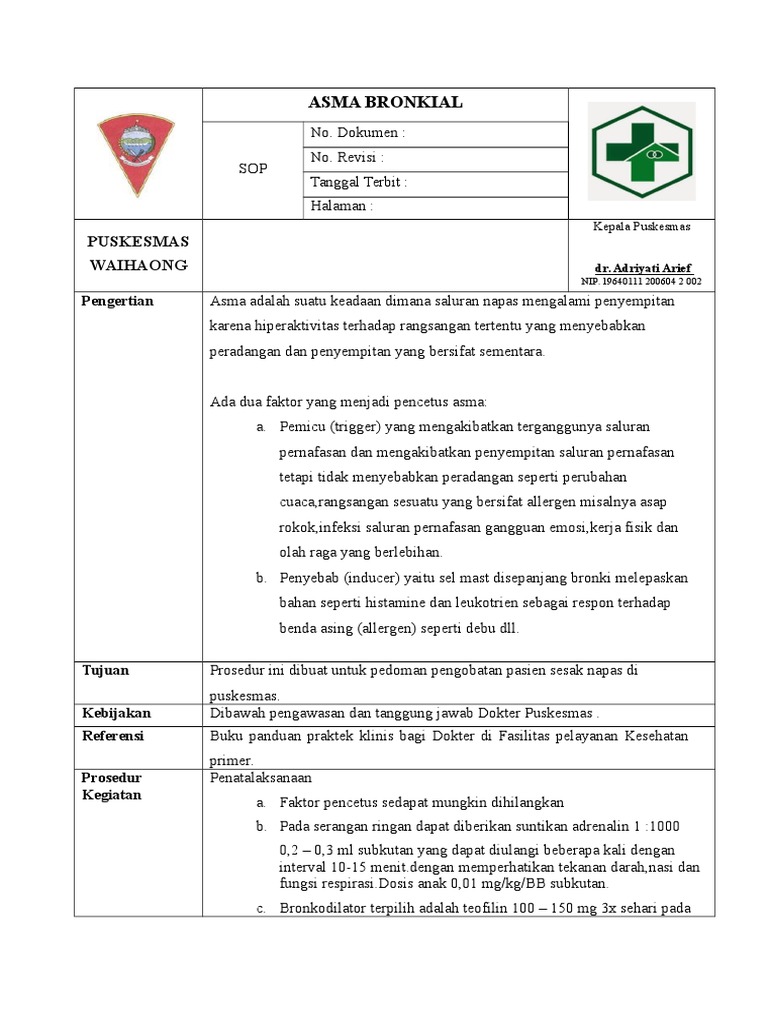 Sop Asma Bronkial | PDF