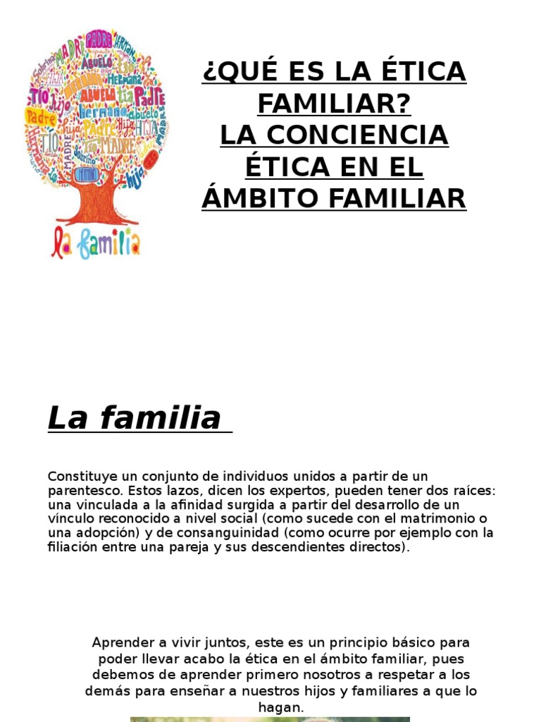Qué Es La Ética Familiar | PDF