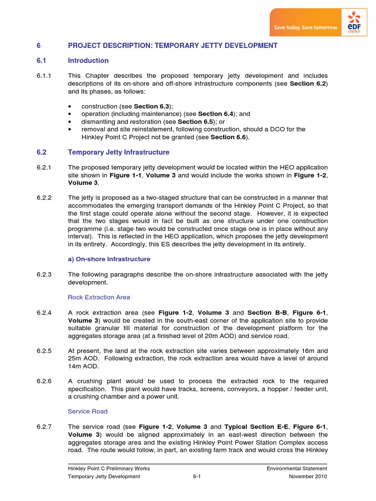 Jetty Environmental Standard Chapter 6 - Project Description ...