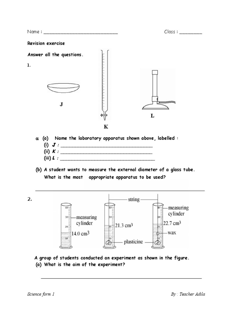 Revision Science Form 1 | PDF