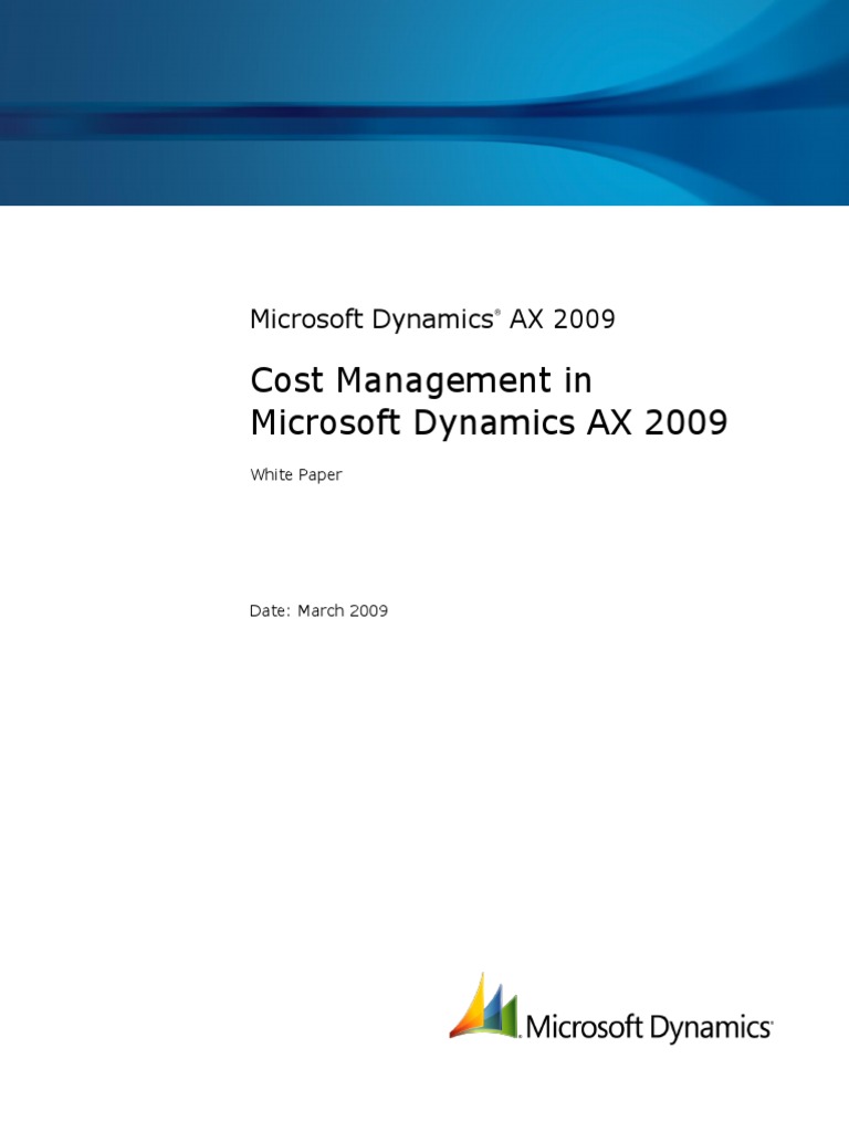 Microsoft Dynamics Ax 2009 Cost Management White Paper | PDF ...