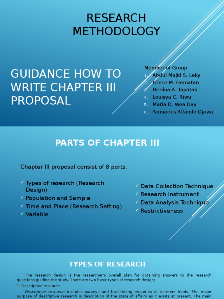How To Write Chapter 3 Proposal (Presentation) | PDF | Experiment ...