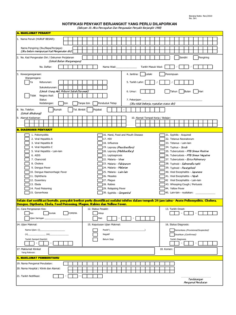 Borang Notifikasi | PDF