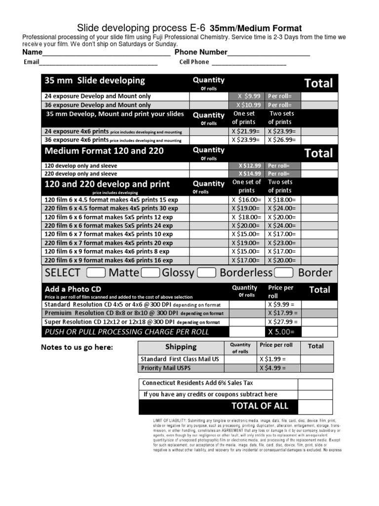 Slide Film Developing E6 | PDF | Equipment | Photography Equipment