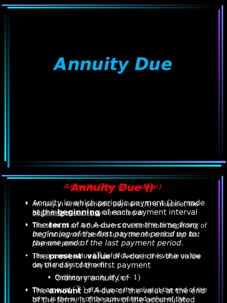 Understanding Annuity Due Calculations | PDF | Business