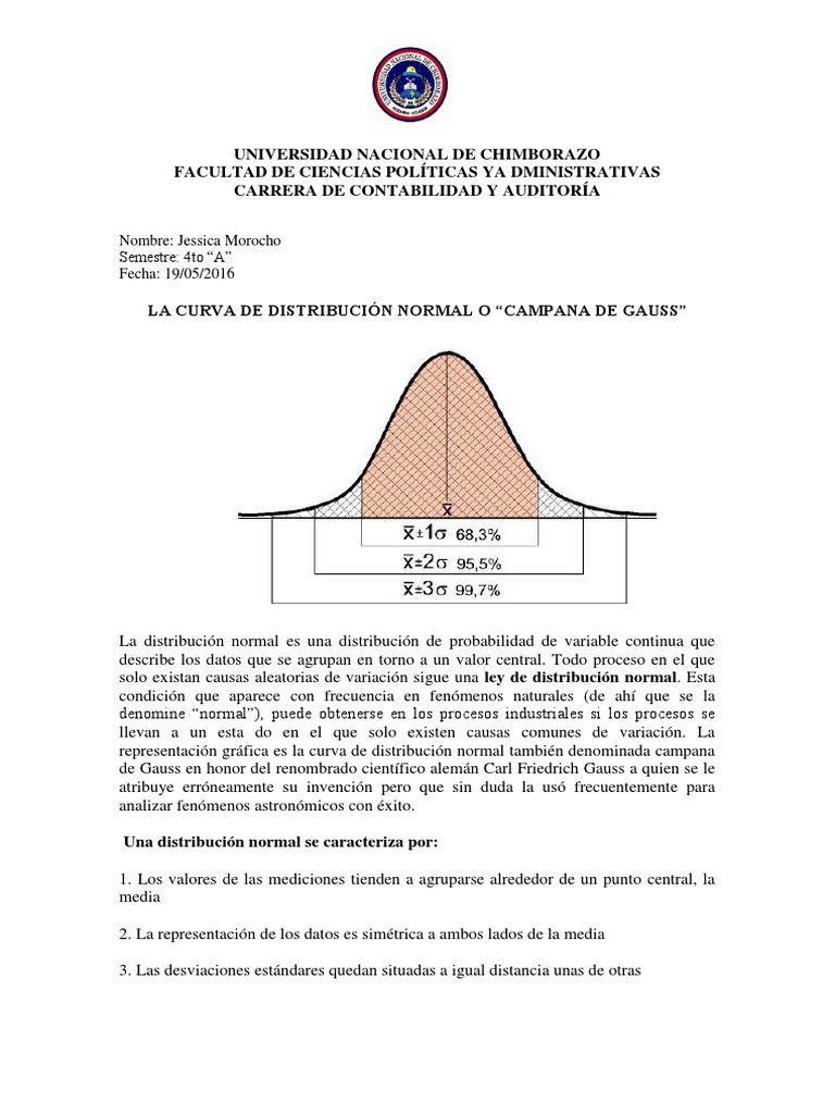 La Curva Normal | PDF | Distribución normal | Desviación Estándar