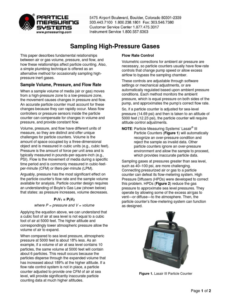 Conteo de Particulas en Aire Comprimido | PDF | Gases | Pressure
