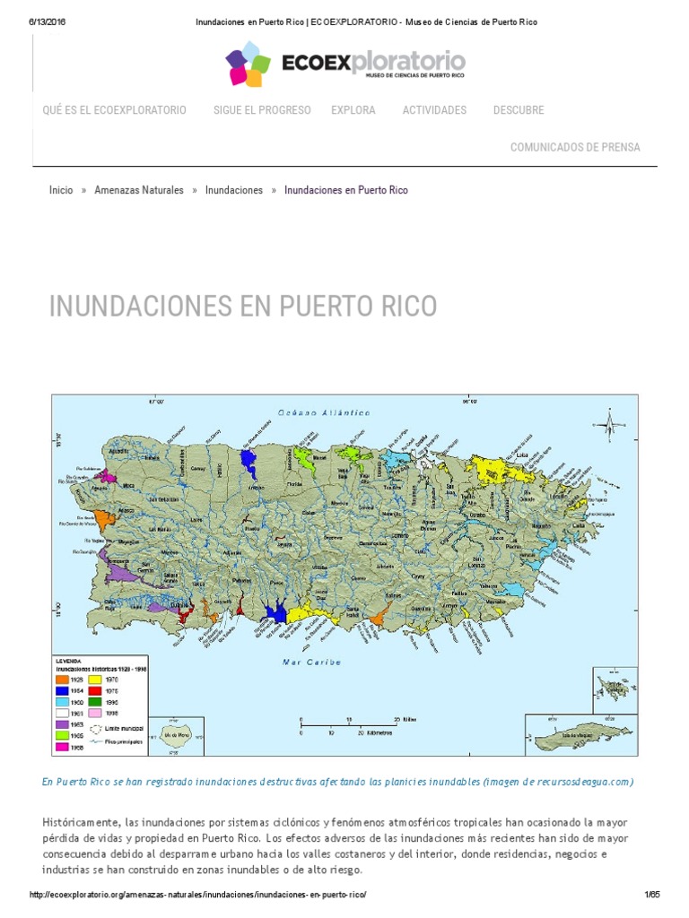 Inundaciones en Puerto Rico _ ECOEXPLORATORIO - Museo de Ciencias de ...