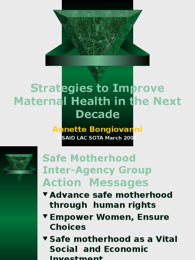 Strategies To Improve Maternal Health in The Next Decade: Annette ...