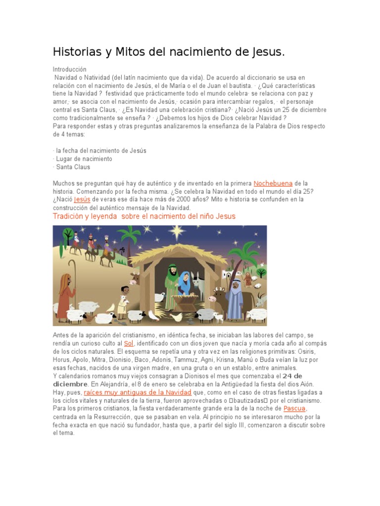 Historias y Mitos Del Nacimiento de Jesus | PDF | Navidad | Papá Noel