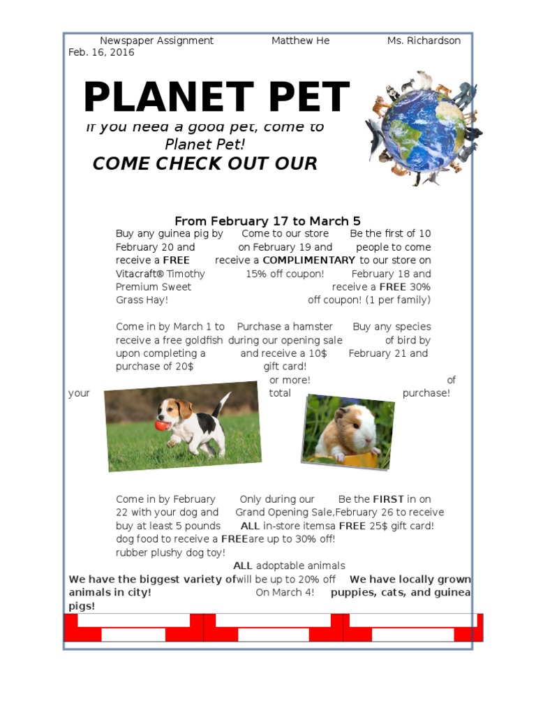 Planet Pet Grand Opening Promotions | PDF | Home & Garden
