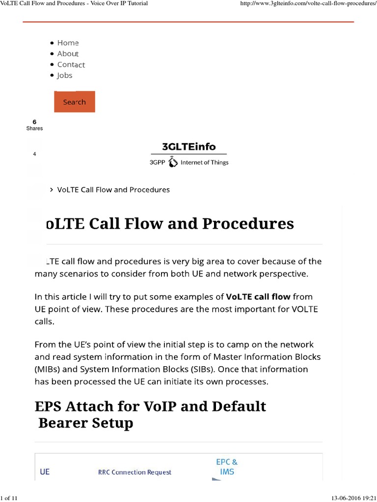 VoLTE Call Flow and Procedures | PDF