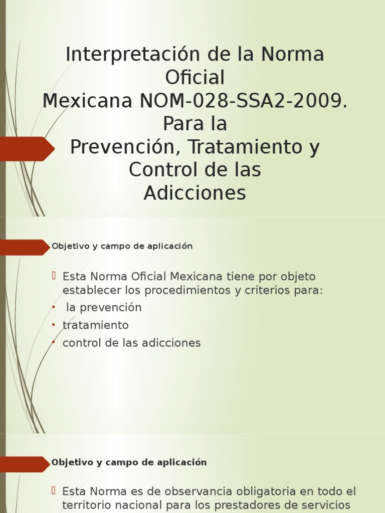 Interpretación de La Norma Oficial Mexicana NOM-028-SSA2-2009. | La ...