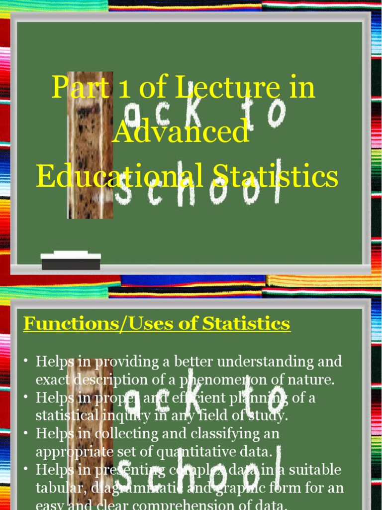 Advanced Educational Statistics - Descriptive (Powerpoint) | PDF ...
