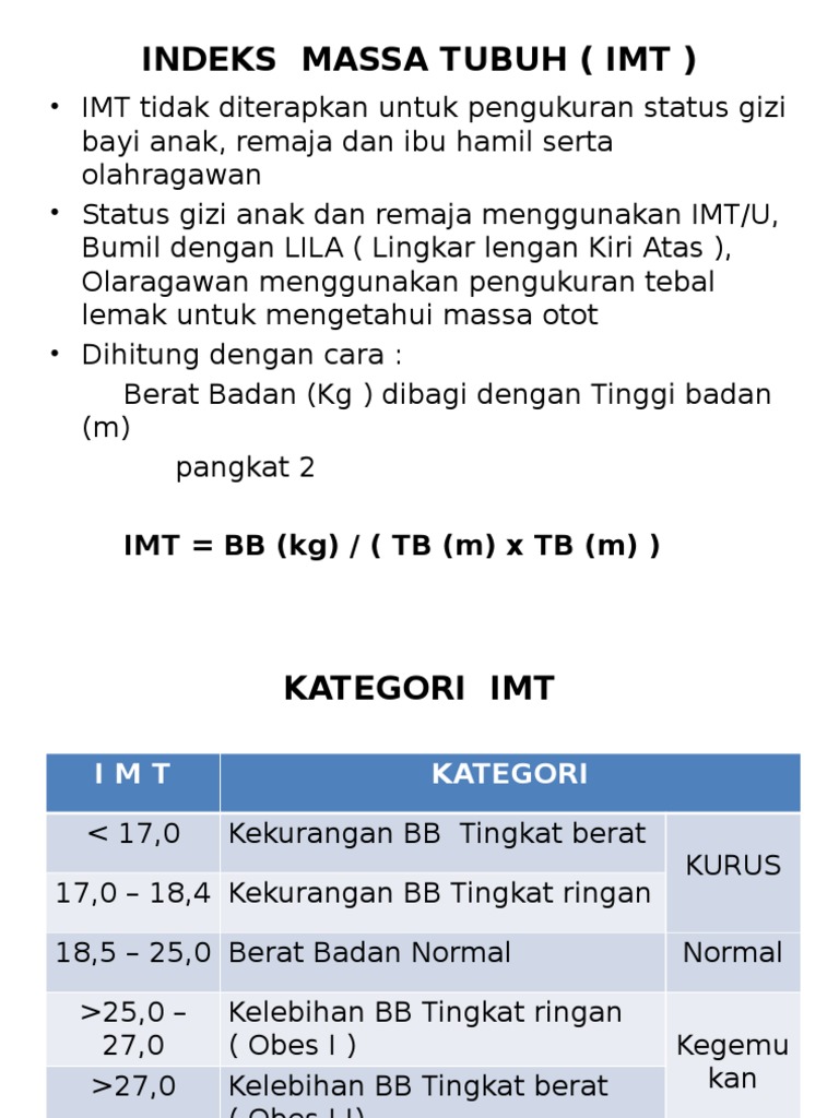 Indeks Massa Tubuh (Imt) | PDF