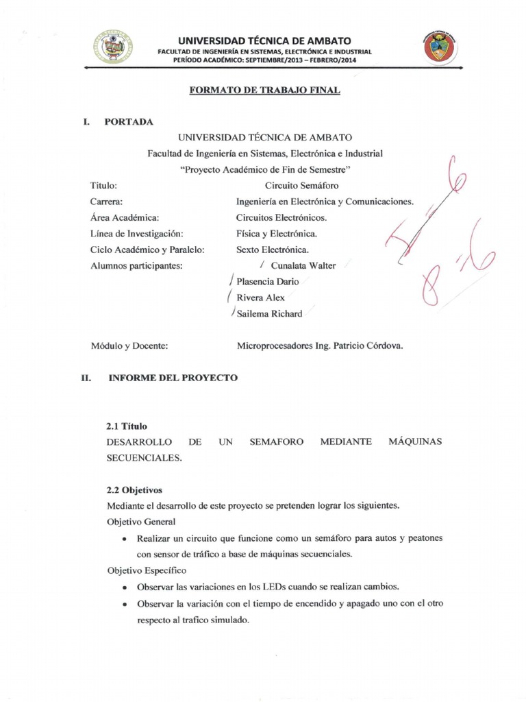 Informe Semaforo PDF | PDF | Semáforo | Electrónica