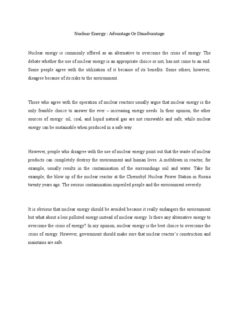 Nuclear Energy: Pros and Cons Explained | PDF