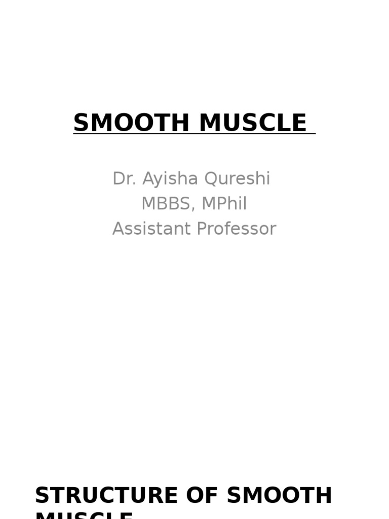 Smooth Muscle Structure and Function | PDF | Smooth Muscle Tissue ...