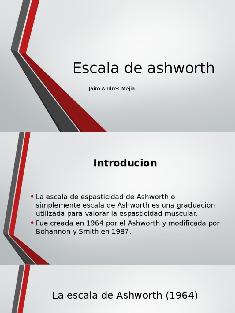 Escala de Ashworth y su Modificación | PDF