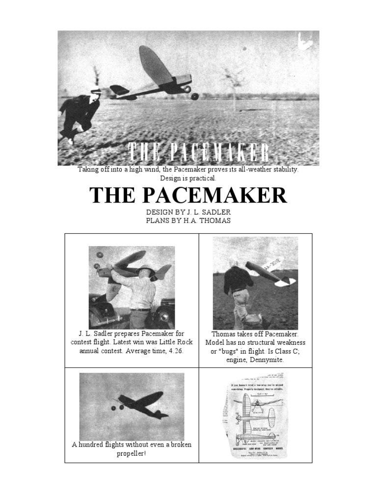 The Pacemaker - A Free-Flight Model Airplane (Fuel Engine) (Convert To ...