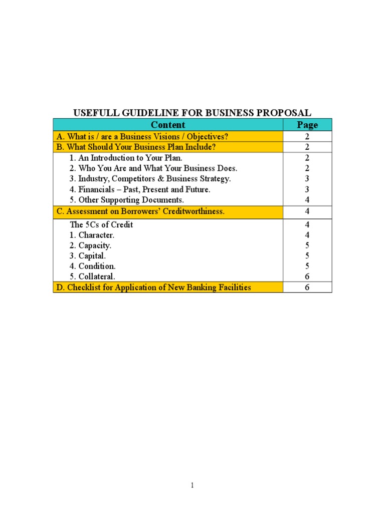 Usefull Guideline For Business Proposal | PDF | Credit (Finance) | Business