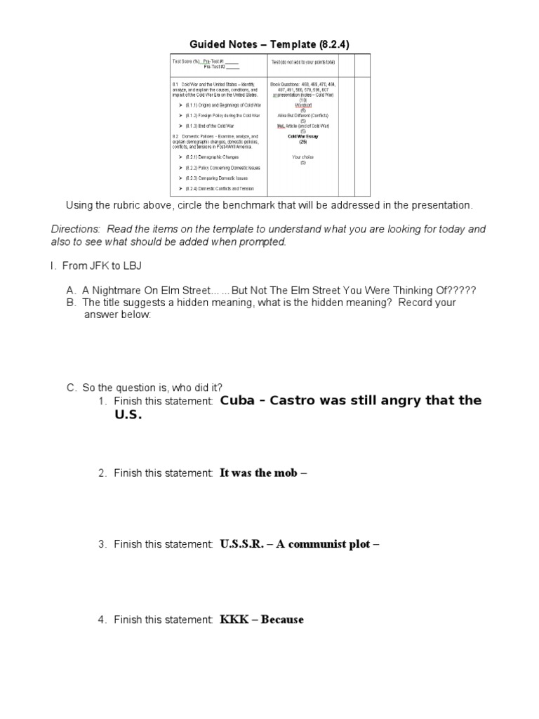 Guided Notes - JFK | PDF | Travel