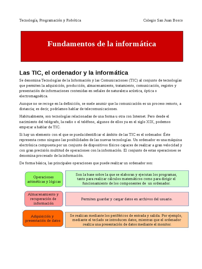 Inform Tica y Programaci N | PDF | Periférico | Hardware de la computadora