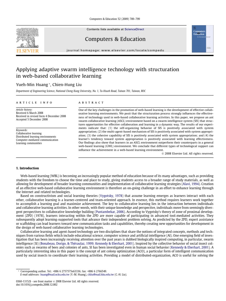 Huang - Applying Adaptive Swarm Intelligence Technology With Structuration in Web-Based ...